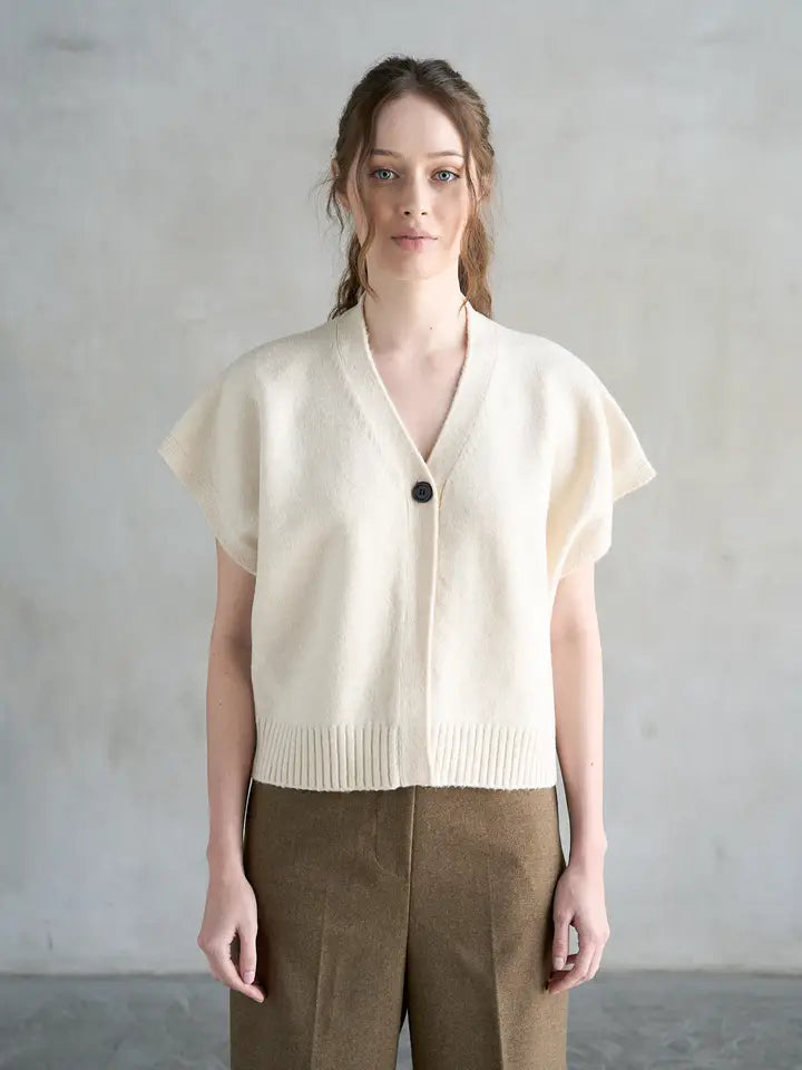 V-Neck Single Button Front Sweater Vest – The Painted House